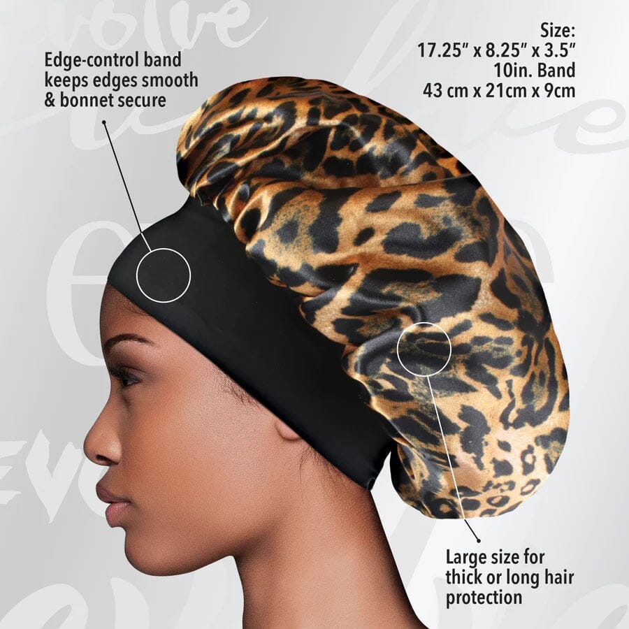 #1666 Evolve Satin Wide-Edge Bonnet / Leopard (6PC) - YoungsGA.com ...